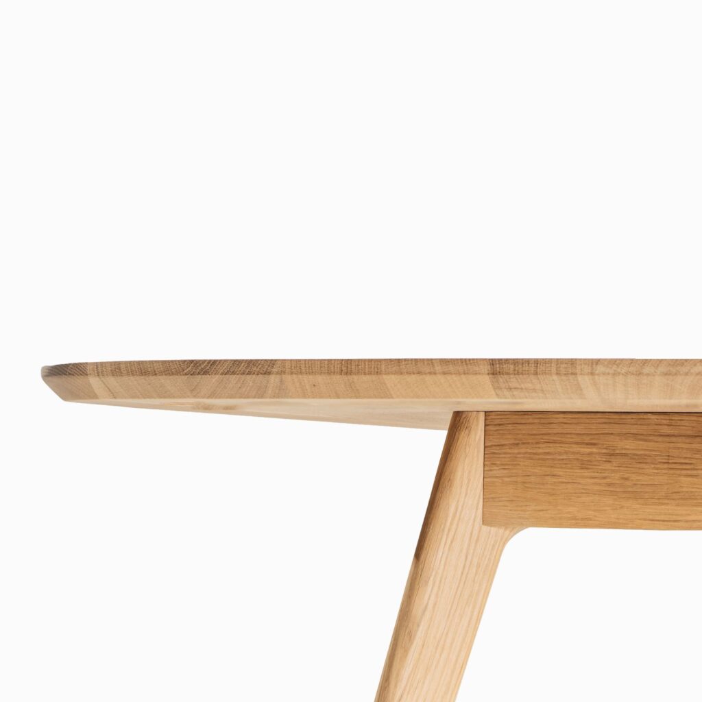 Solid Oak Dining Table with Round Legs | Homeblend